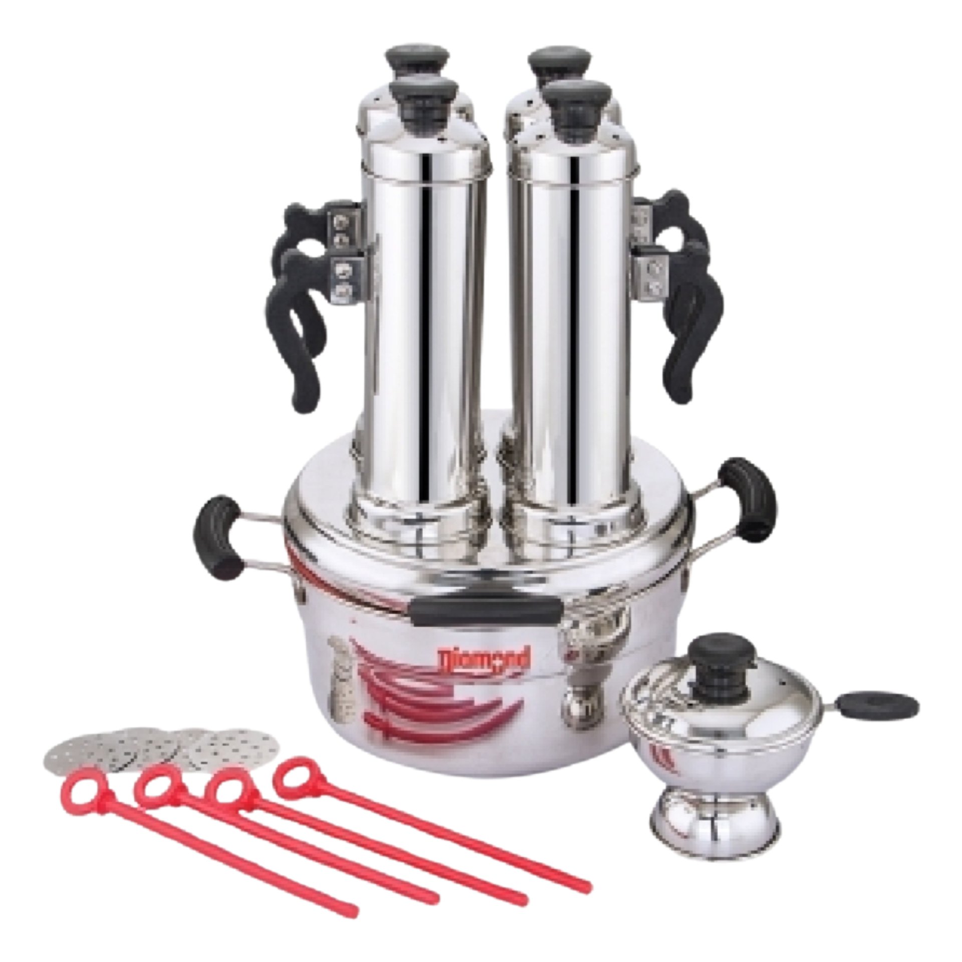 Diamond 4 In 1 Puttu Maker With Chiratta Puttu Steamer Ss 421 Stainless Steel Supiri